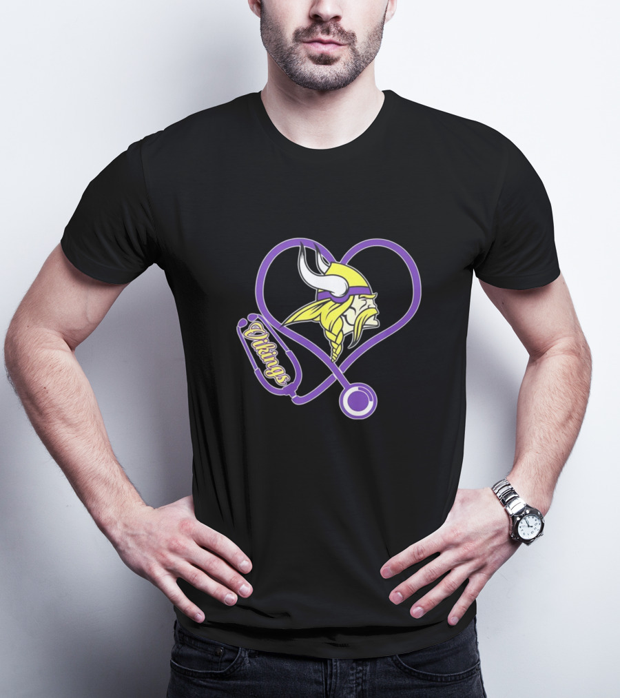 Vikings Stethoscope Heart T-Shirt