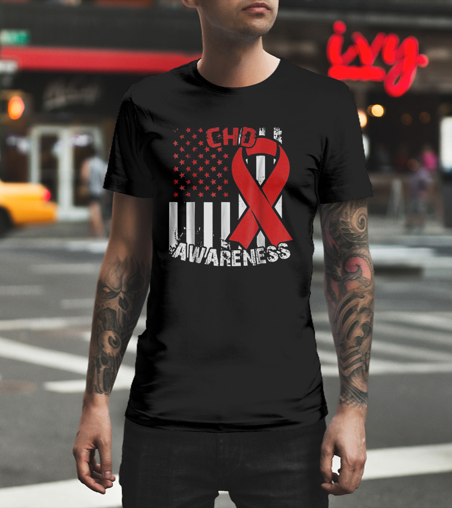 CHD Awareness Congenital Heart Defect Survivor Ribbon T-Shirt