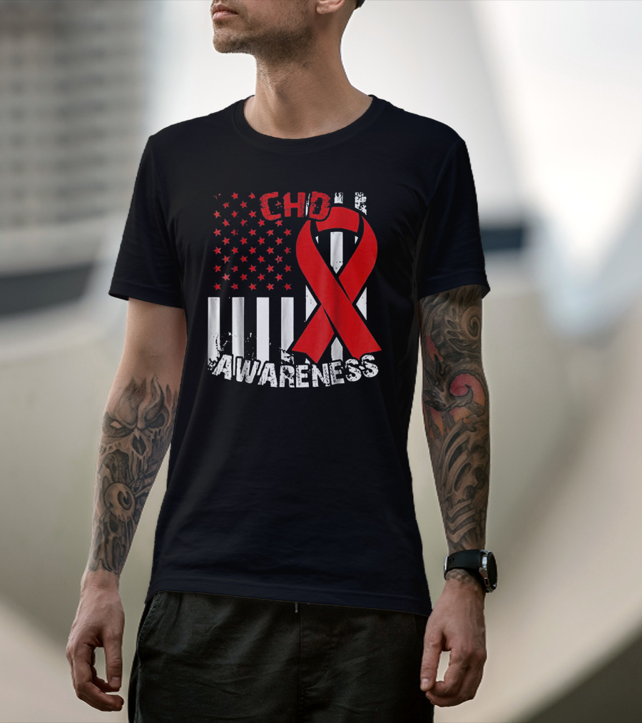 CHD Awareness Congenital Heart Defect Survivor Ribbon T-Shirt