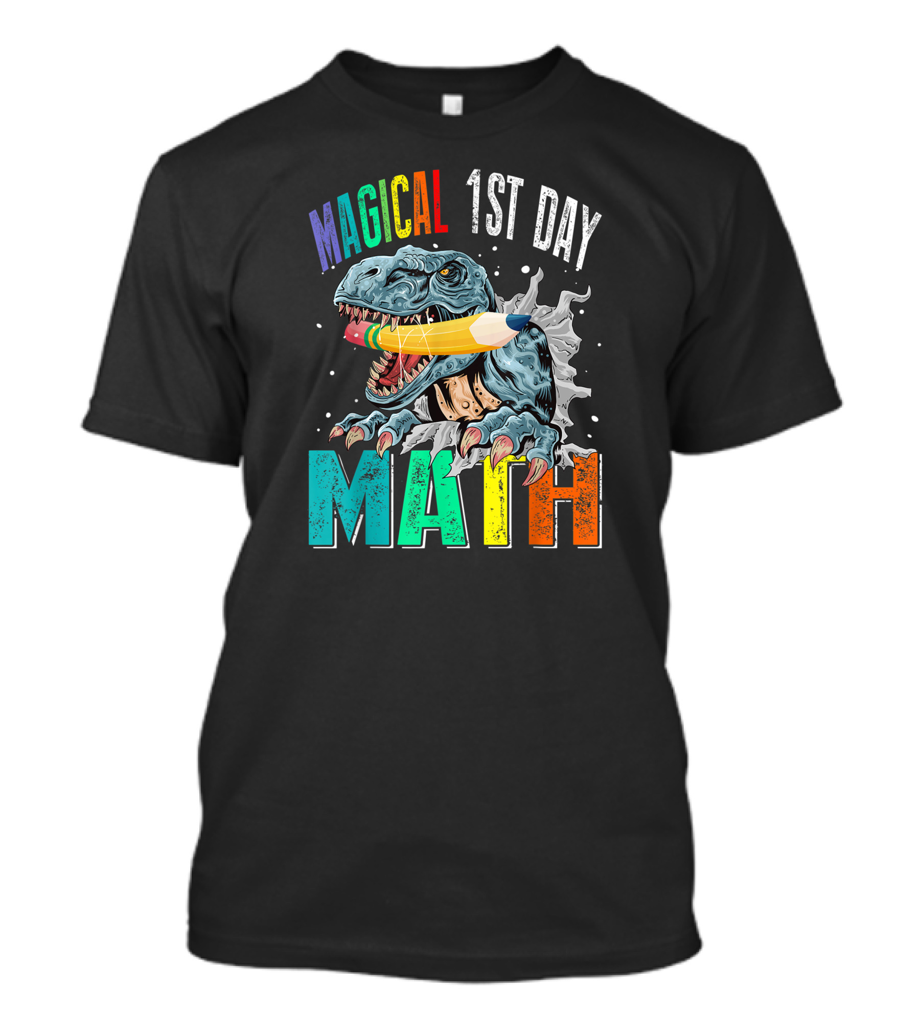 Magical 1st Day Math Dinosaur Pencil Back To School T-Shirt