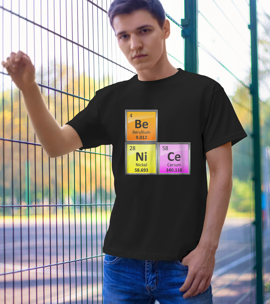 Science Be Ni Ce Periodic Table Elements Beryllium Nickel Cerium T-Shirt