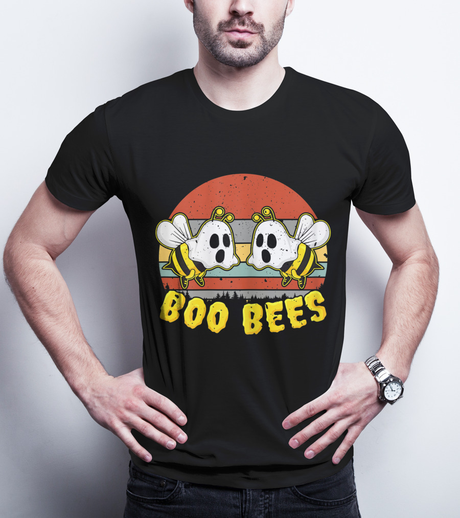 Boo Bees Retro Ghostly Bees Halloween Humor T-Shirt
