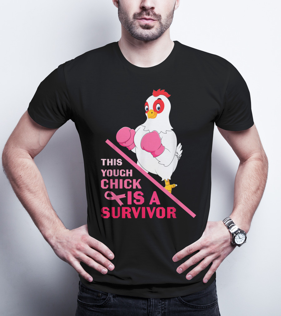 This Tough Chick Is A Survivor Breast Cancer Pink T-Shirt