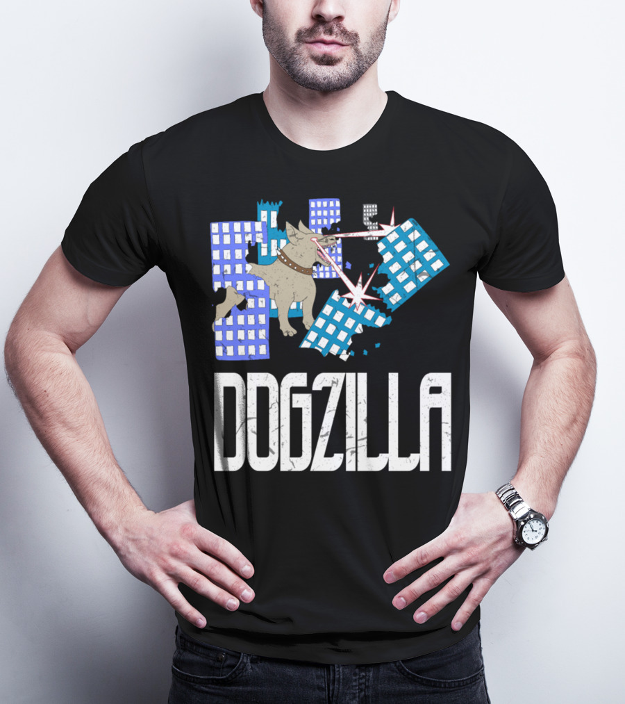 DOGZILLA Laser-Eyed Dog Rampaging Through Skyscrapers T-Shirt