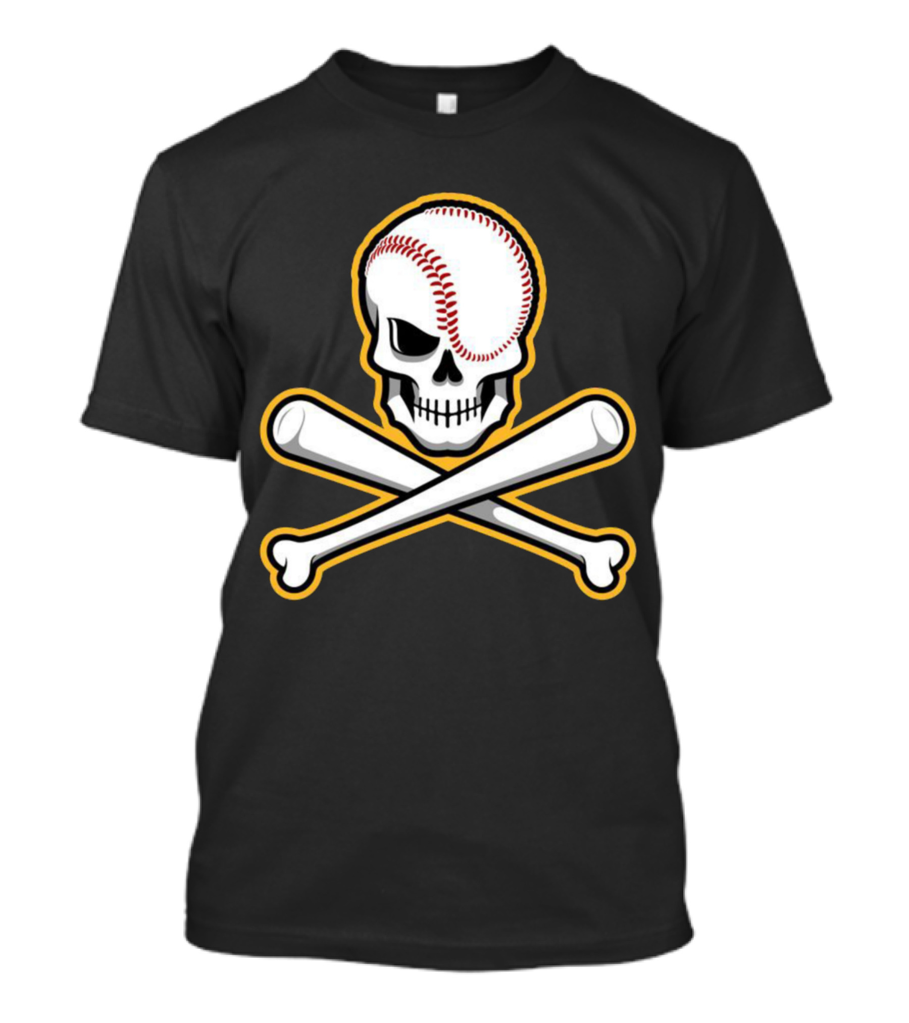 Skull Baseball Bat Crossbones Sports T-Shirt