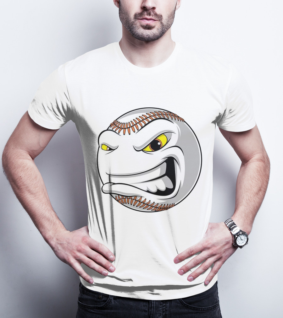 Angry Baseball Face With Fierce Expression T-Shirt