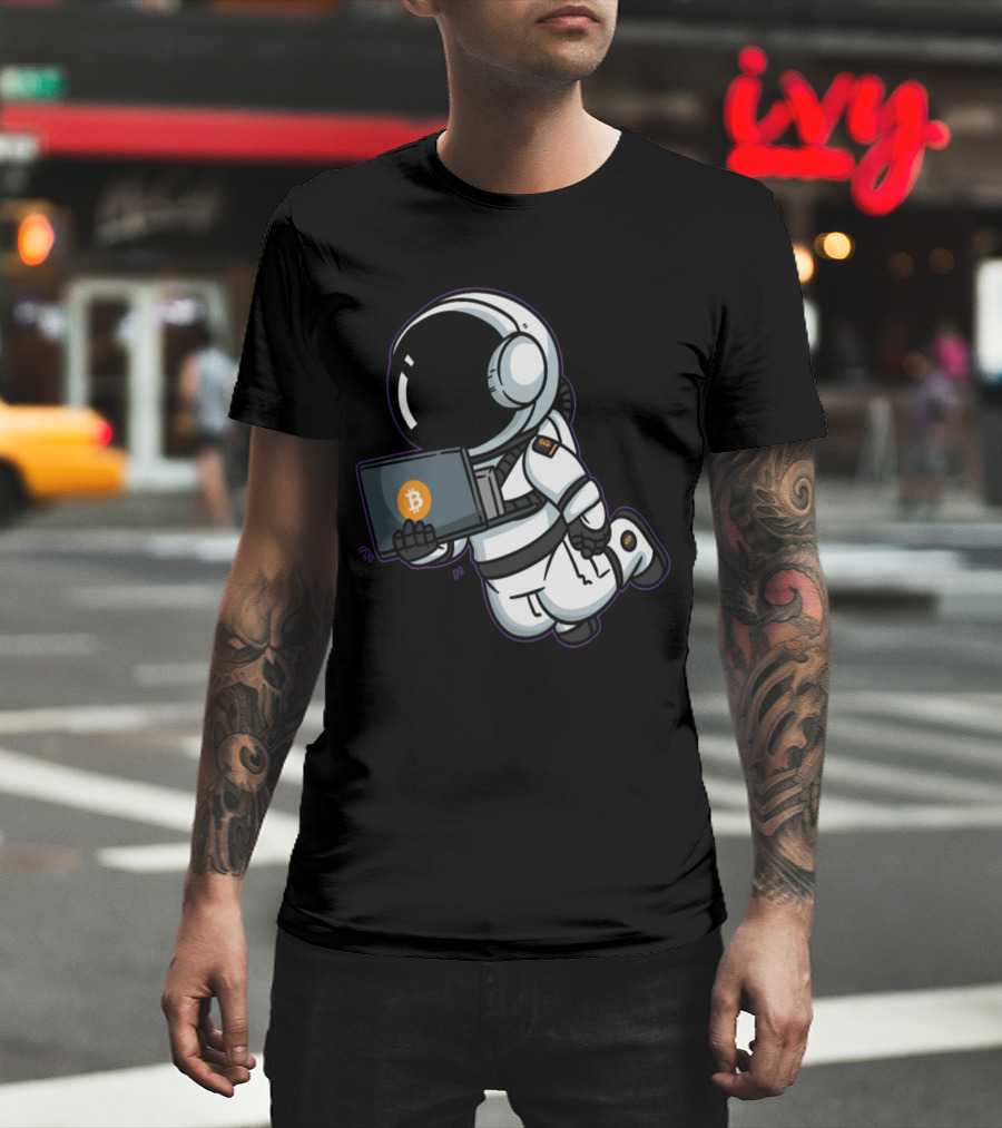 Astronaut Bitcoin To The Moon Crypto Adventure T-Shirt