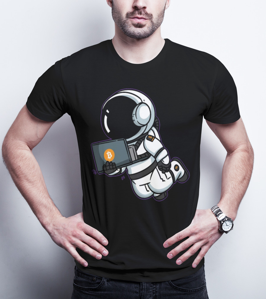 Astronaut Bitcoin To The Moon Crypto Adventure T-Shirt