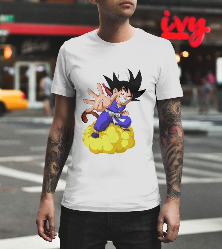 Goku Kid Riding Flying Nimbus Dragon Ball Classic Image T-Shirt
