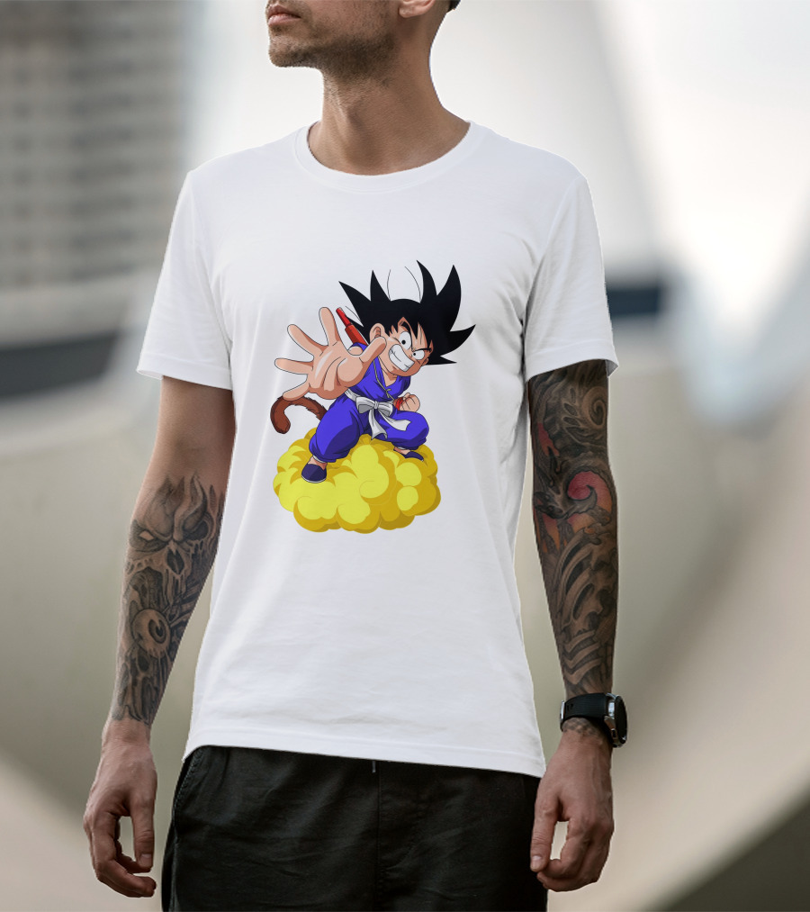 Goku Kid Riding Flying Nimbus Dragon Ball Classic Image T-Shirt