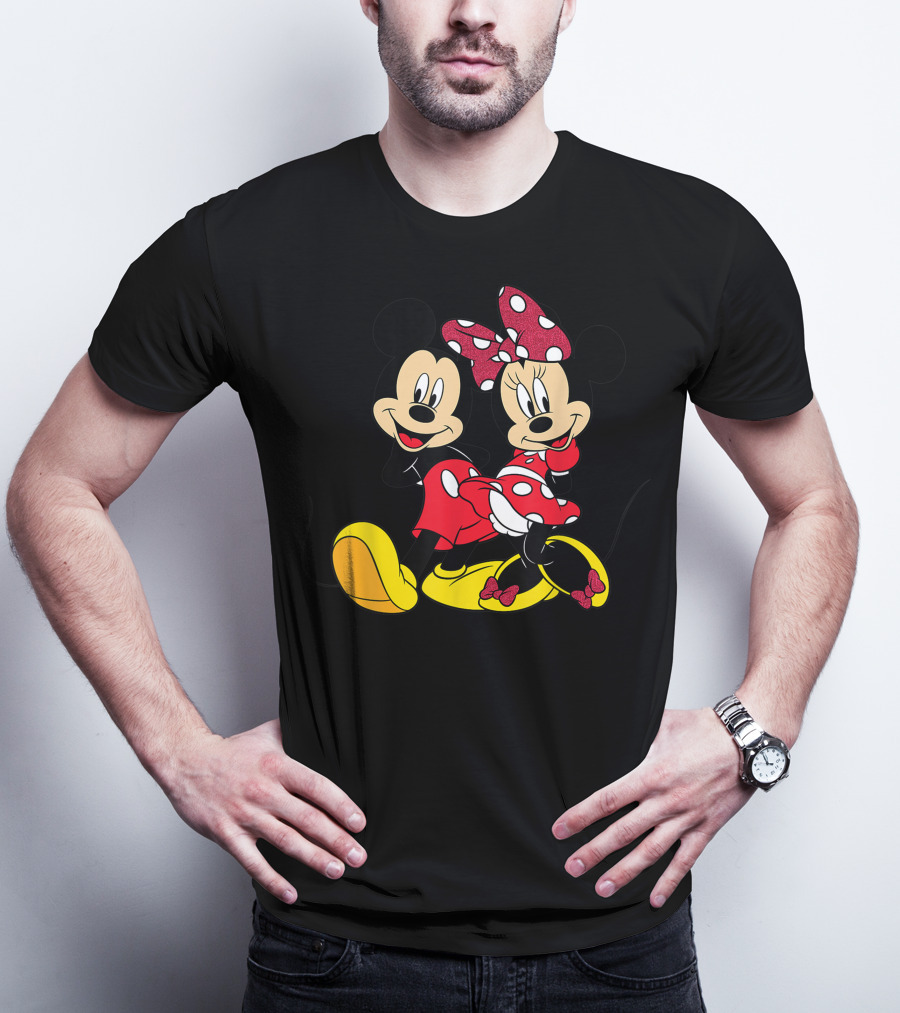 Mickey And Minnie Mouse Classic Cartoon Characters T-Shirt