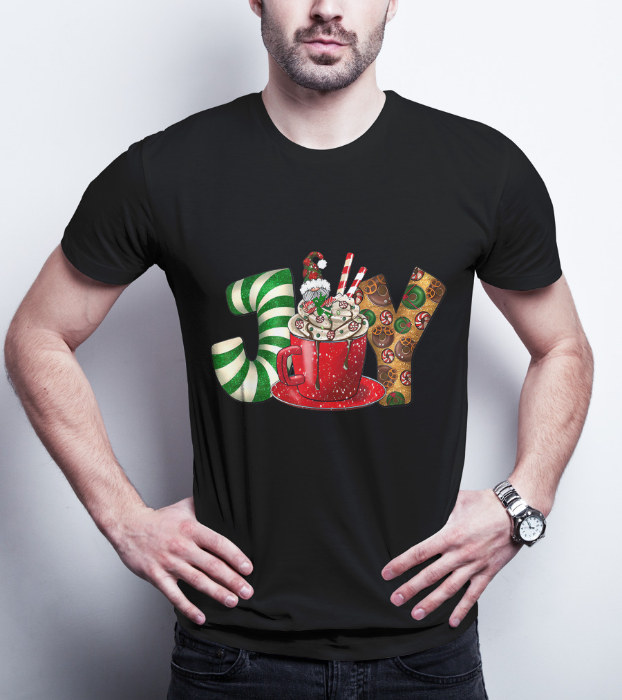 Joy Gnome Coffee Christmas Holiday Peppermint Mug T-Shirt
