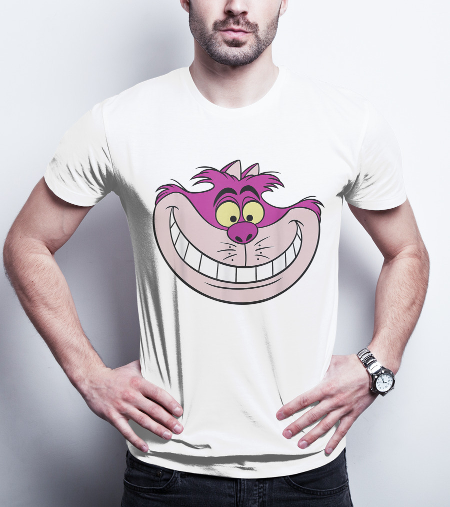 Disney Alice In Wonderland Cheshire Cat Grinning Face T-Shirt