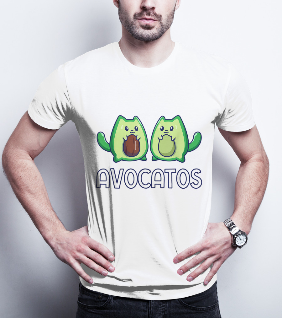 Avogatos Avocado Cats Cute Cartoon T-Shirt
