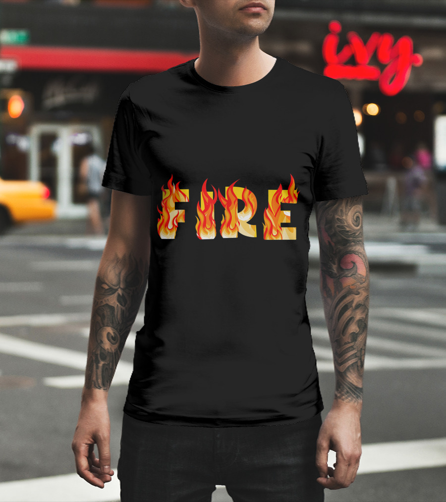 FIRE Couple DIY Flame Letters T-Shirt