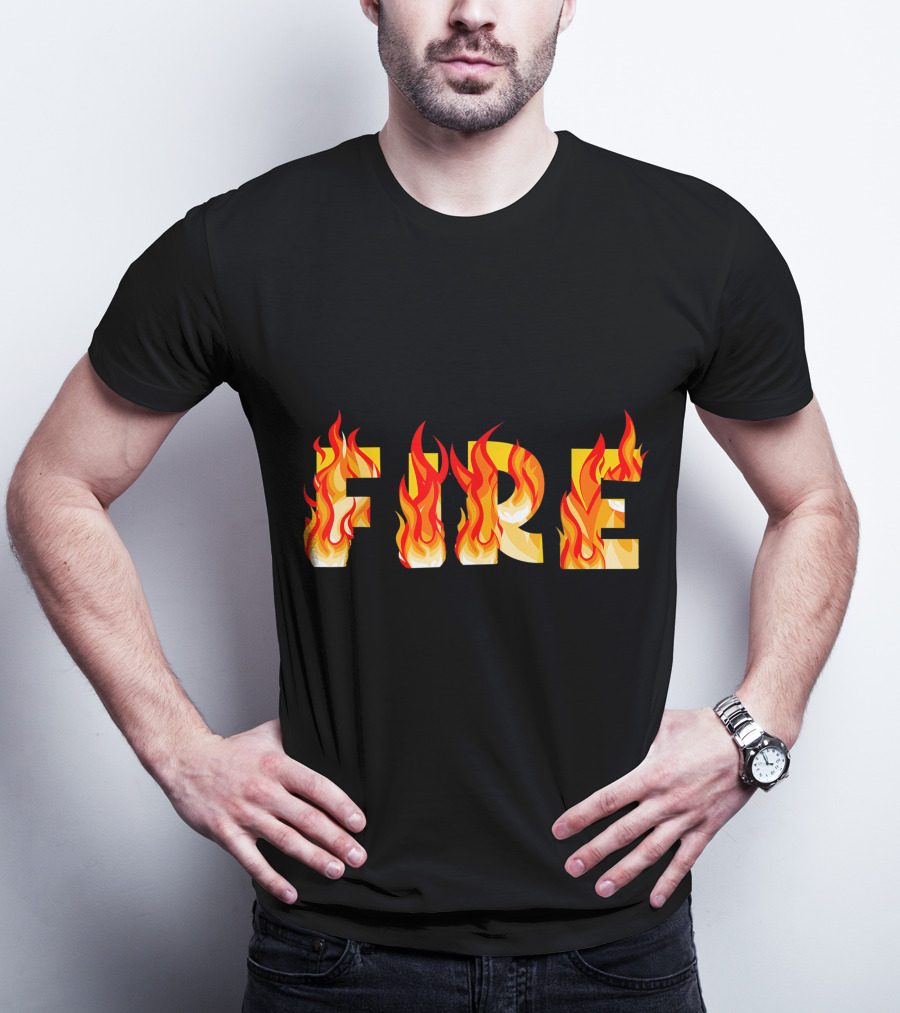 FIRE Couple DIY Flame Letters T-Shirt