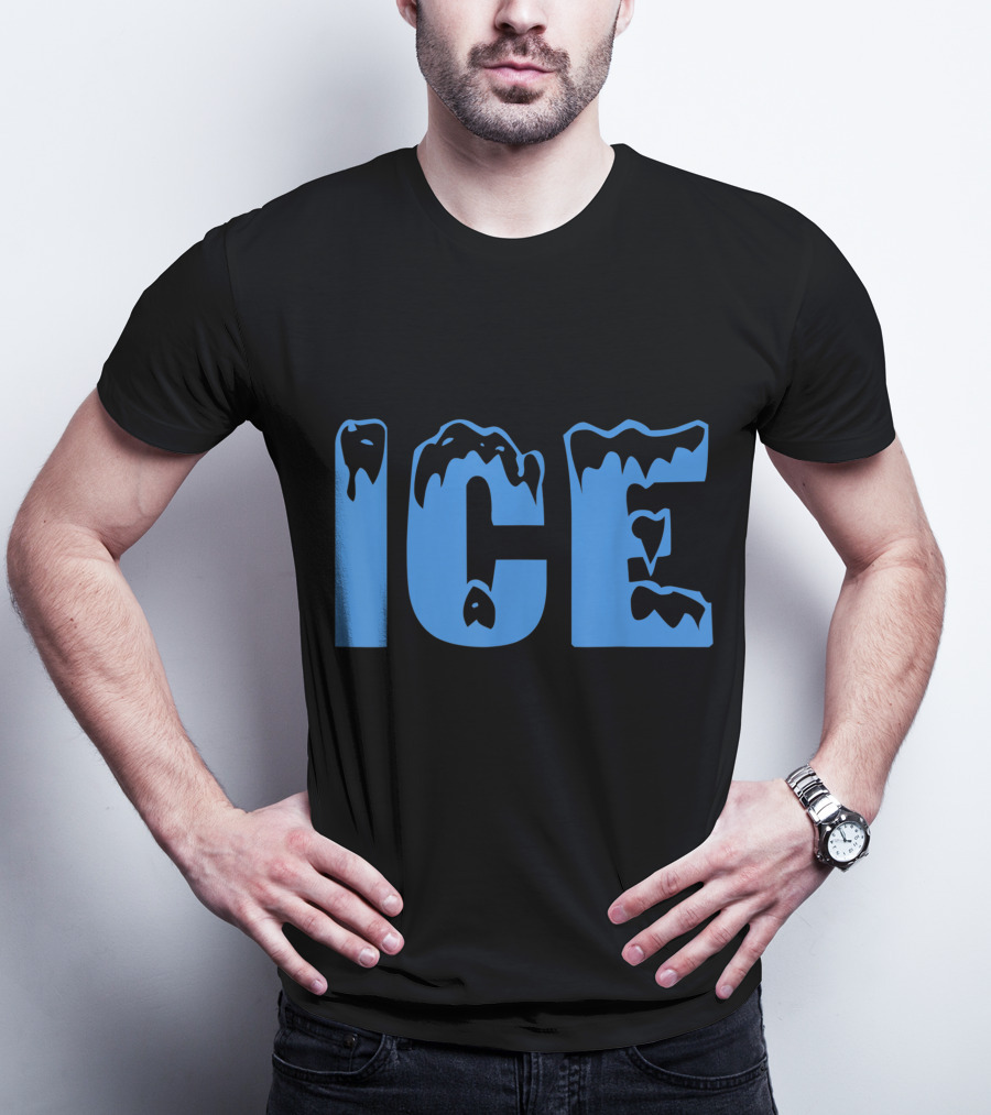 Fire And Ice Frozen Lettering T-Shirt
