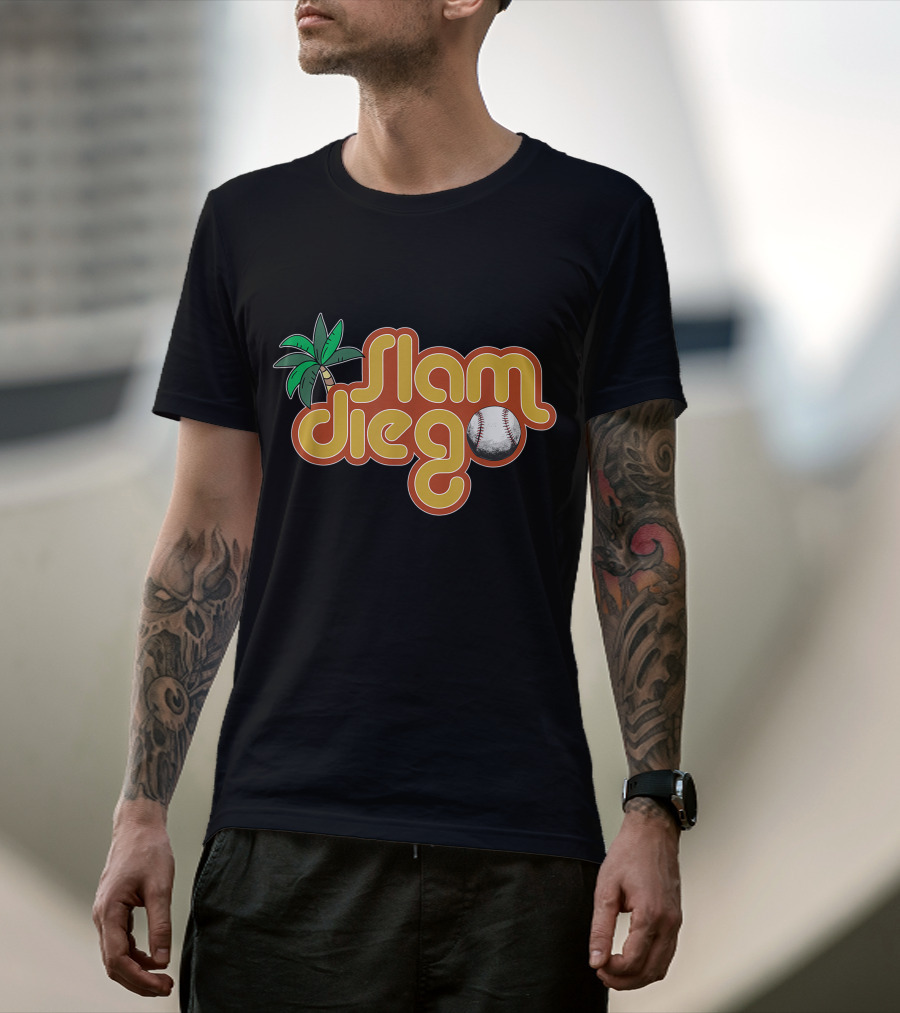Slam Diego Baseball Palm Tree Baseball T-Shirt