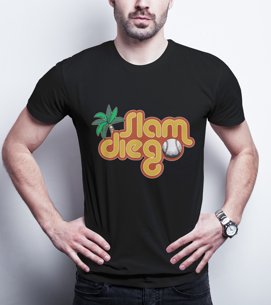 Slam Diego Baseball Palm Tree Baseball T-Shirt