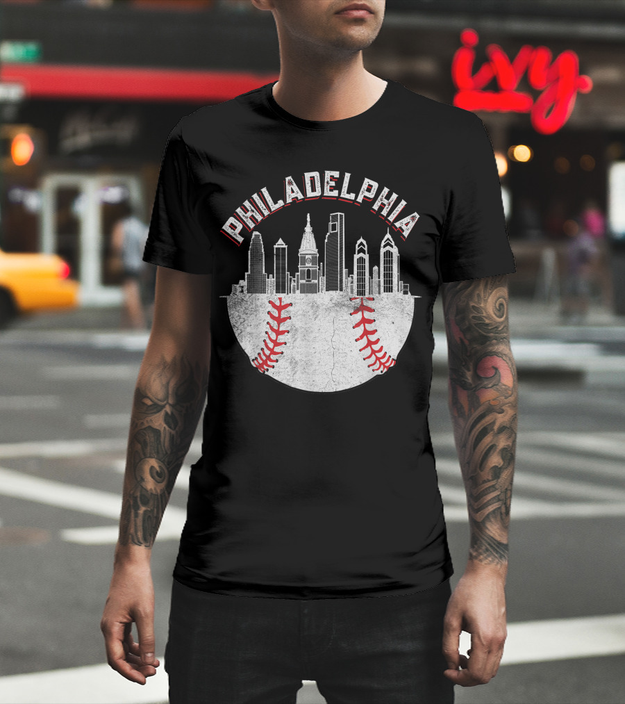 Philadelphia Skyline Baseball T-Shirt