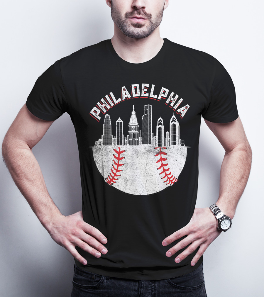 Philadelphia Skyline Baseball T-Shirt