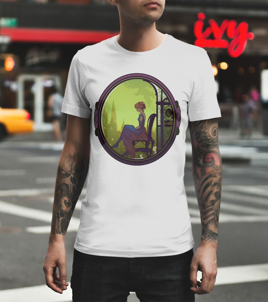 Thoughtful Rest In Tranquil Art Nouveau Serenity T-Shirt