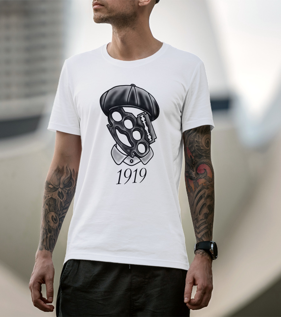Peaky Blinders Shelby 1919 Razor Blade And Brass Knuckles T-Shirt