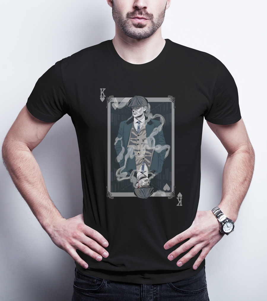 Thomas Shelby King Of Spades Card Design With Smoke And Hat T-Shirt
