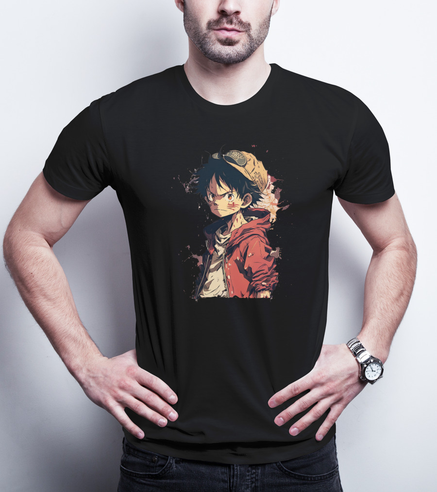 Luffy Kid One Piece Straw Hat Red Jacket Character T-Shirt