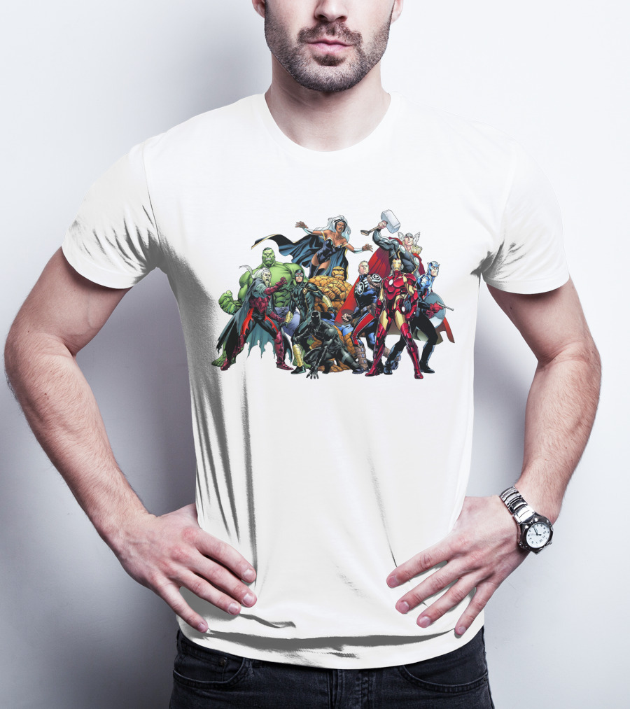 Avengers Marvel Heroes Cartoon Characters Collection T-Shirt