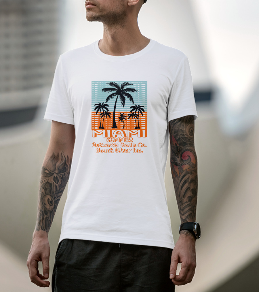 MIAMI SUMMER Authentic Denim Co. Beach Wear Ind T-Shirt