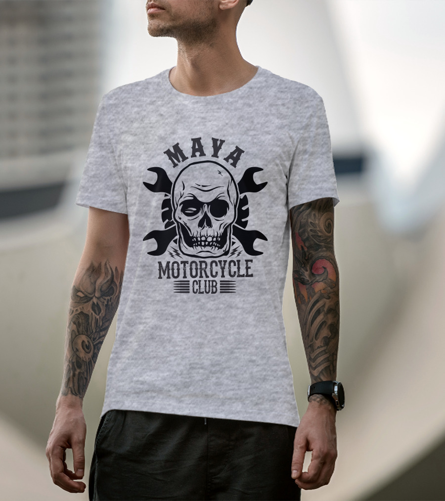 Maya Motorcycle Club Skull Wrench T-Shirt