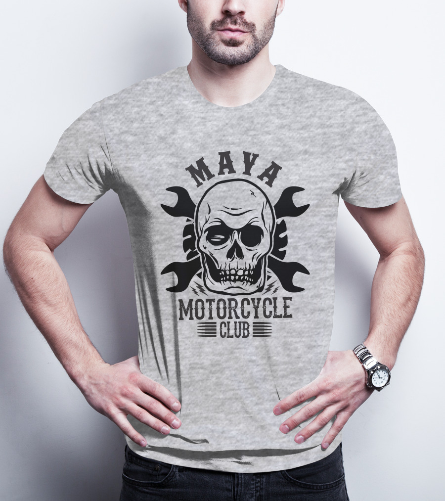 Maya Motorcycle Club Skull Wrench T-Shirt