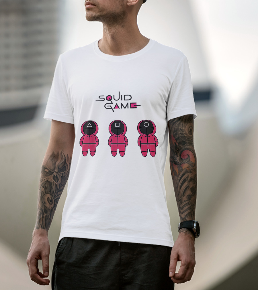 Chibi Squid Game Korean Drama Horror Movie Characters T-Shirt