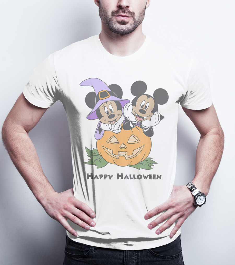 Happy Halloween Pumpkin Mickey And Minnie T-Shirt