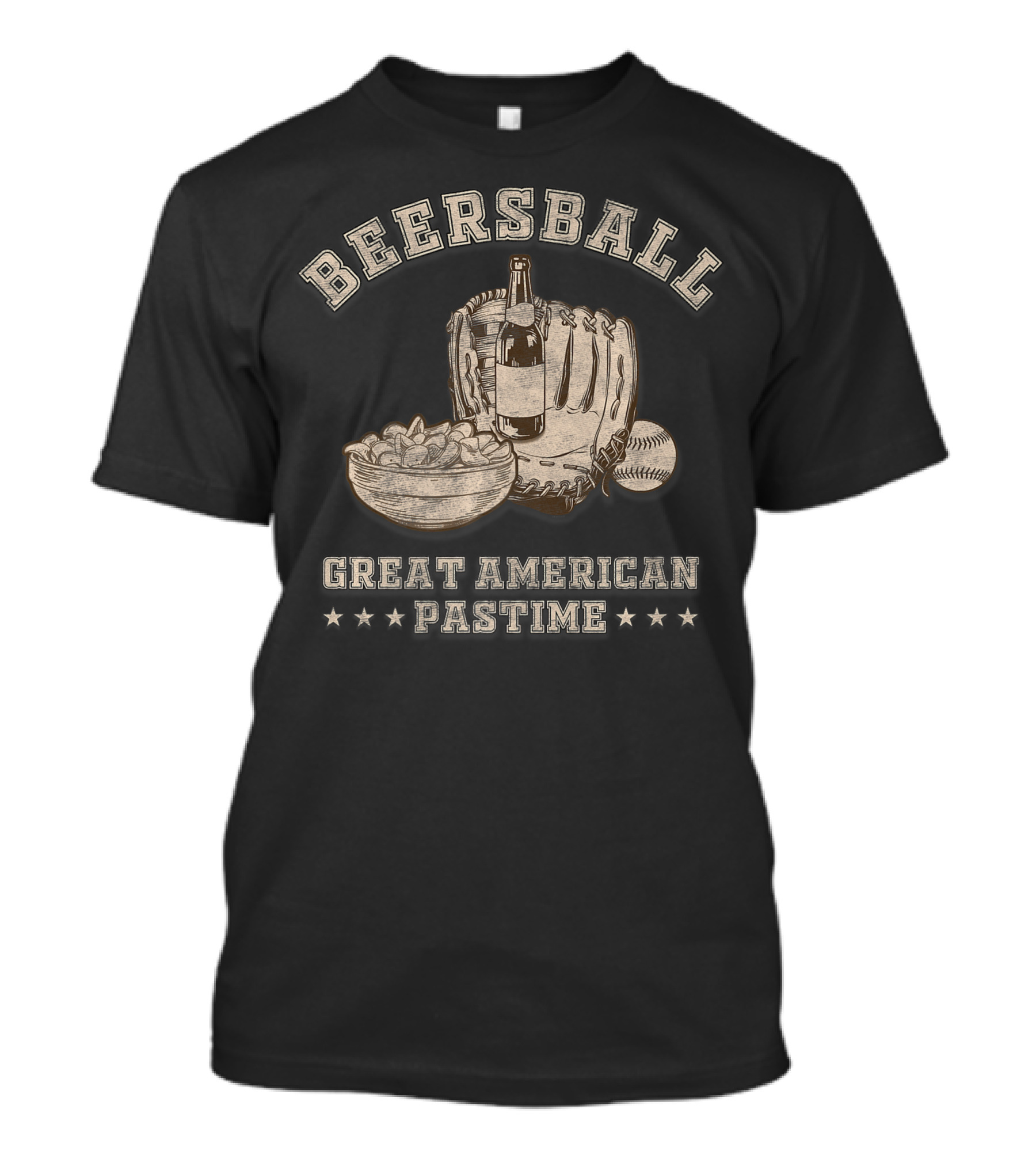 Beersball Great American Pastime Baseball Beersball Chips And Beer Softball Series Dad T-Shirt