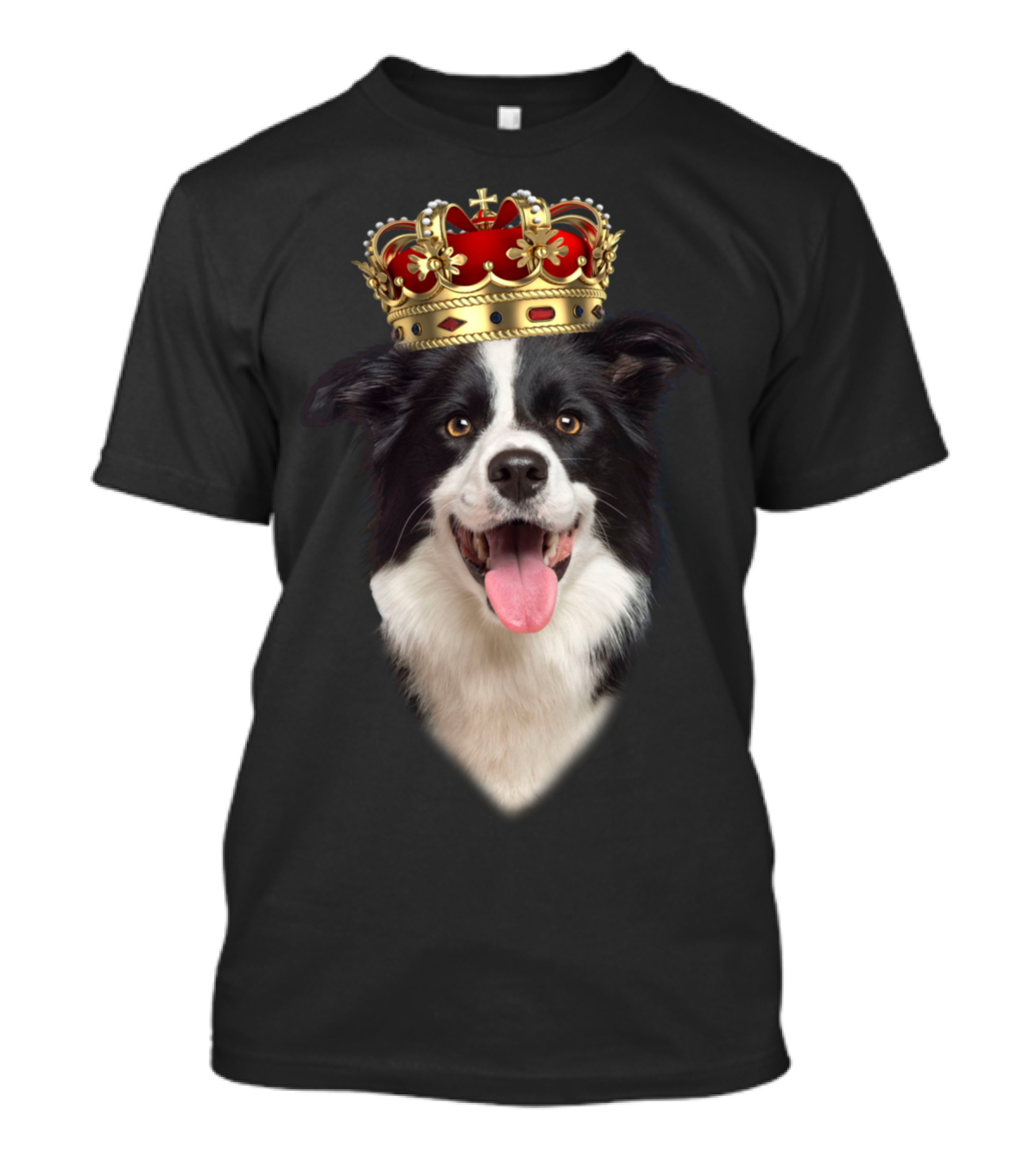 Royal Collie King Dog With Crown T-Shirt