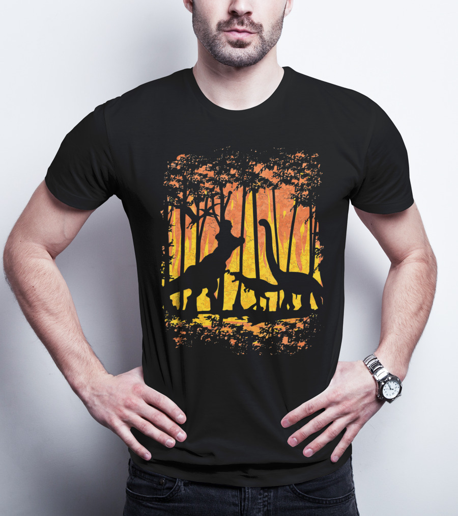 Dinosaurs Wildlife Dinos In Wild Forest T-Shirt
