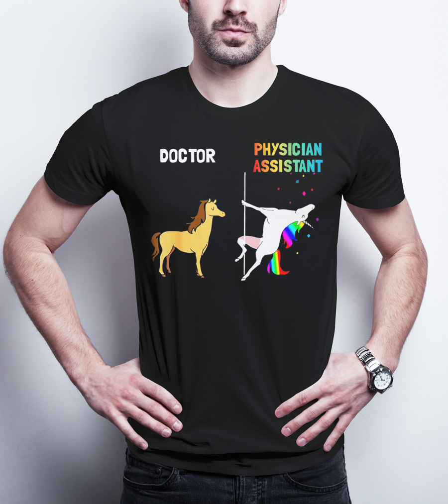 Doctor Unicorn Physician Assistant Rainbow Dance T-Shirt