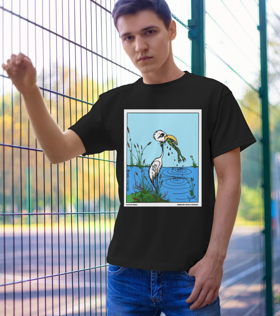 Dont Give Up Frog Bird Inspirational Cartoon By Airbrush World T-Shirt
