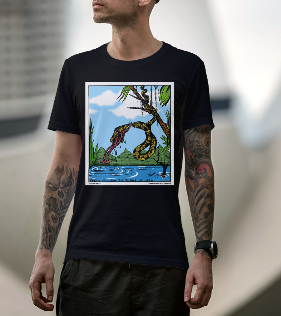 Born Civilized The Science Of Life Dont Give Up Frog Snake Reptile T-Shirt