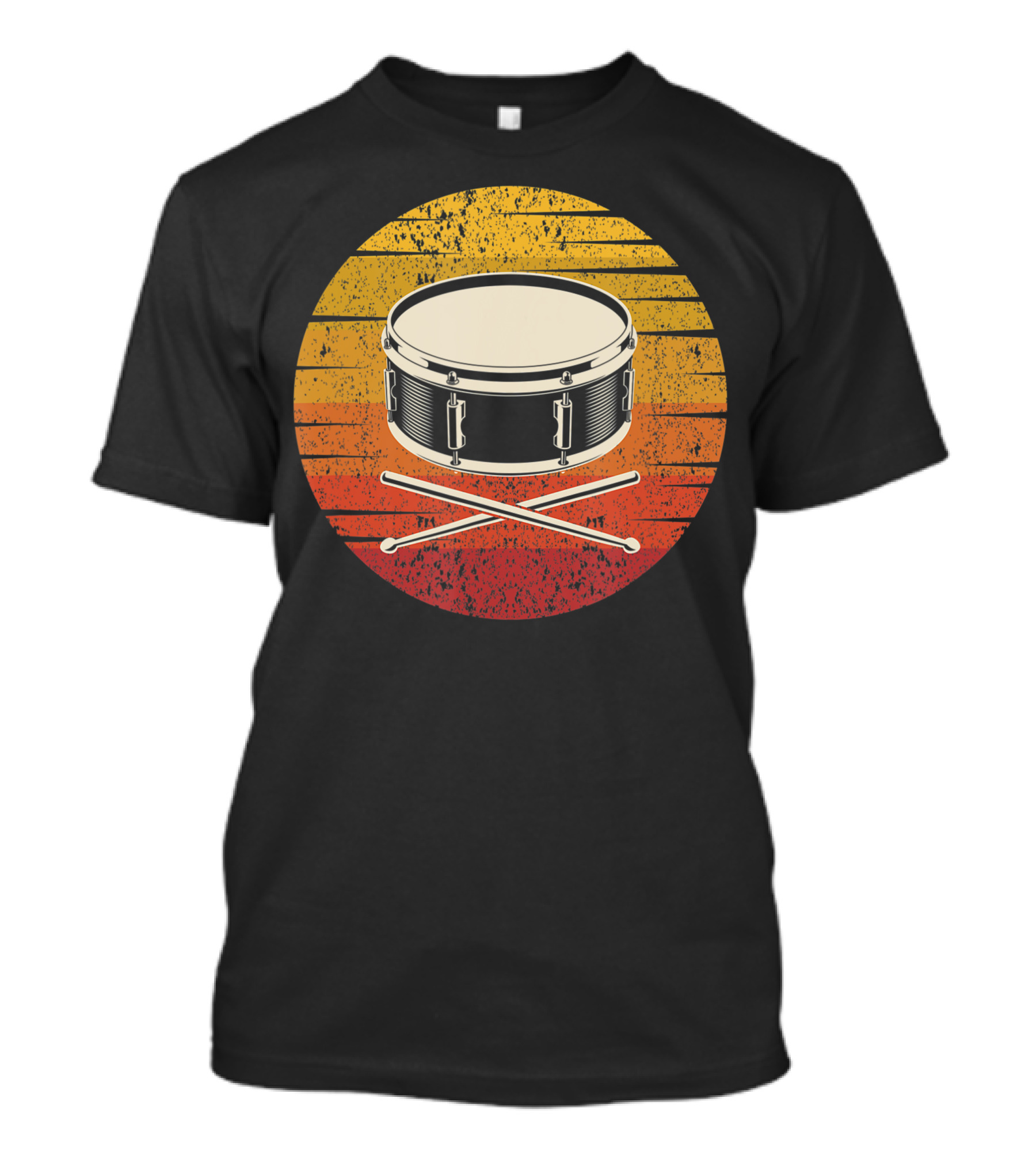 Drum Drummer Drum Band Snare Vintage Sunset T-Shirt