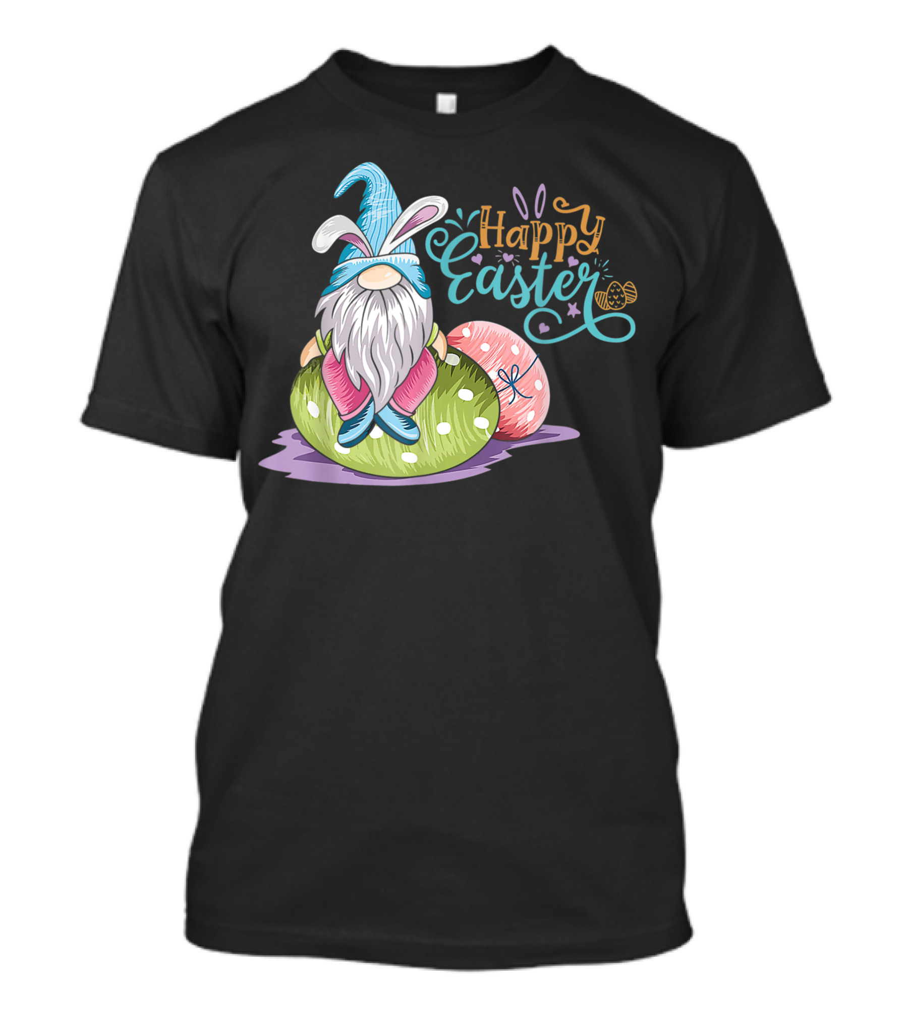 Happy Easter Gnome On Colorful Eggs T-Shirt