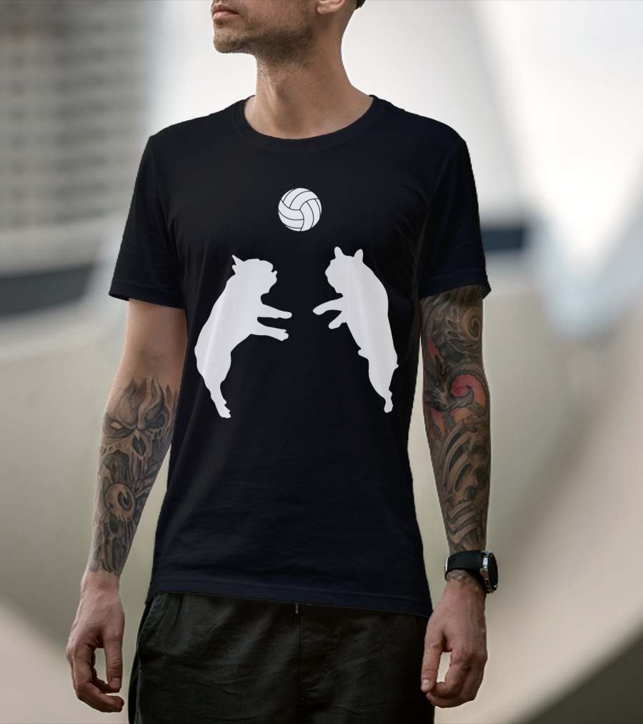 Frenchie Volleyball French Bulldog Playing Ball T-Shirt