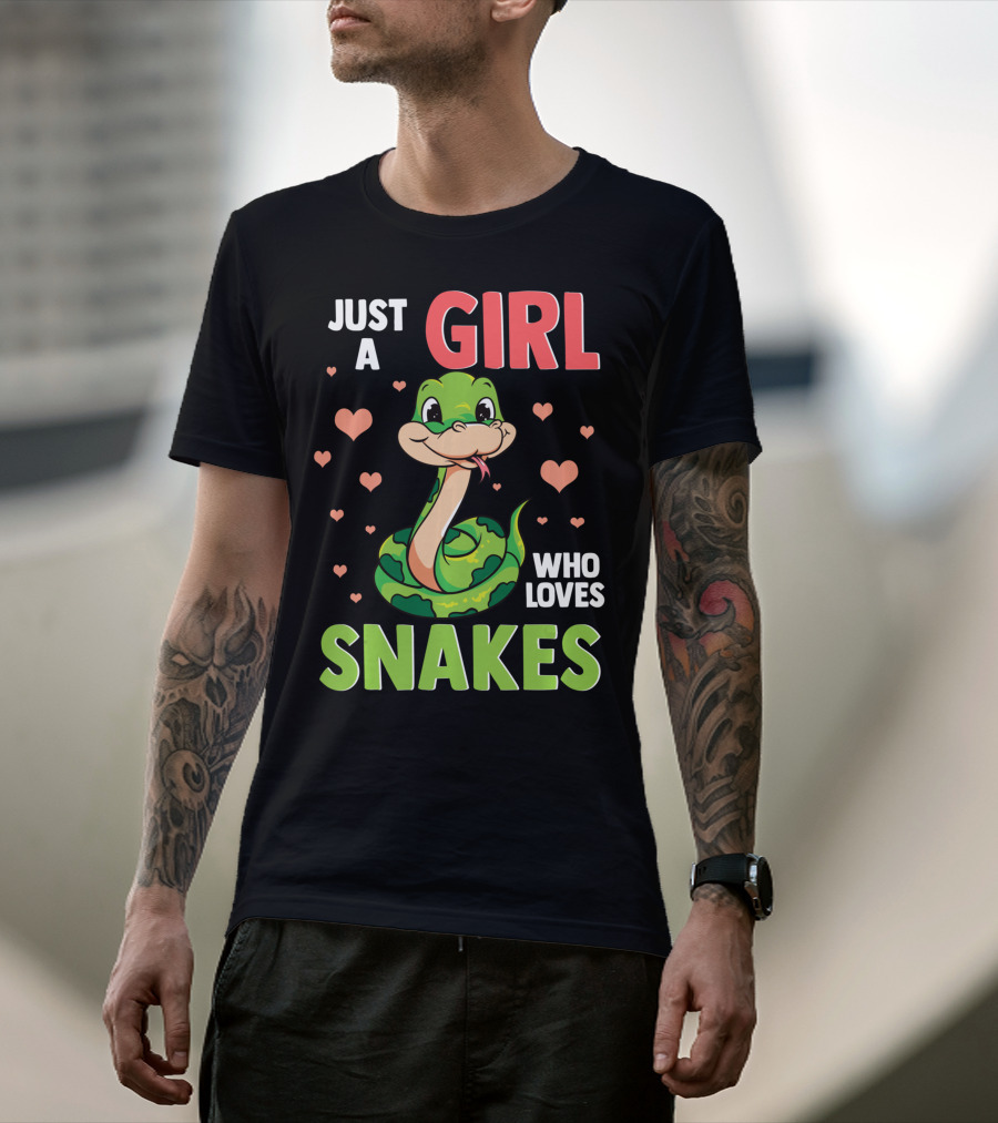 Just A Girl Who Loves Snakes Herpetology Pythons Snake T-Shirt