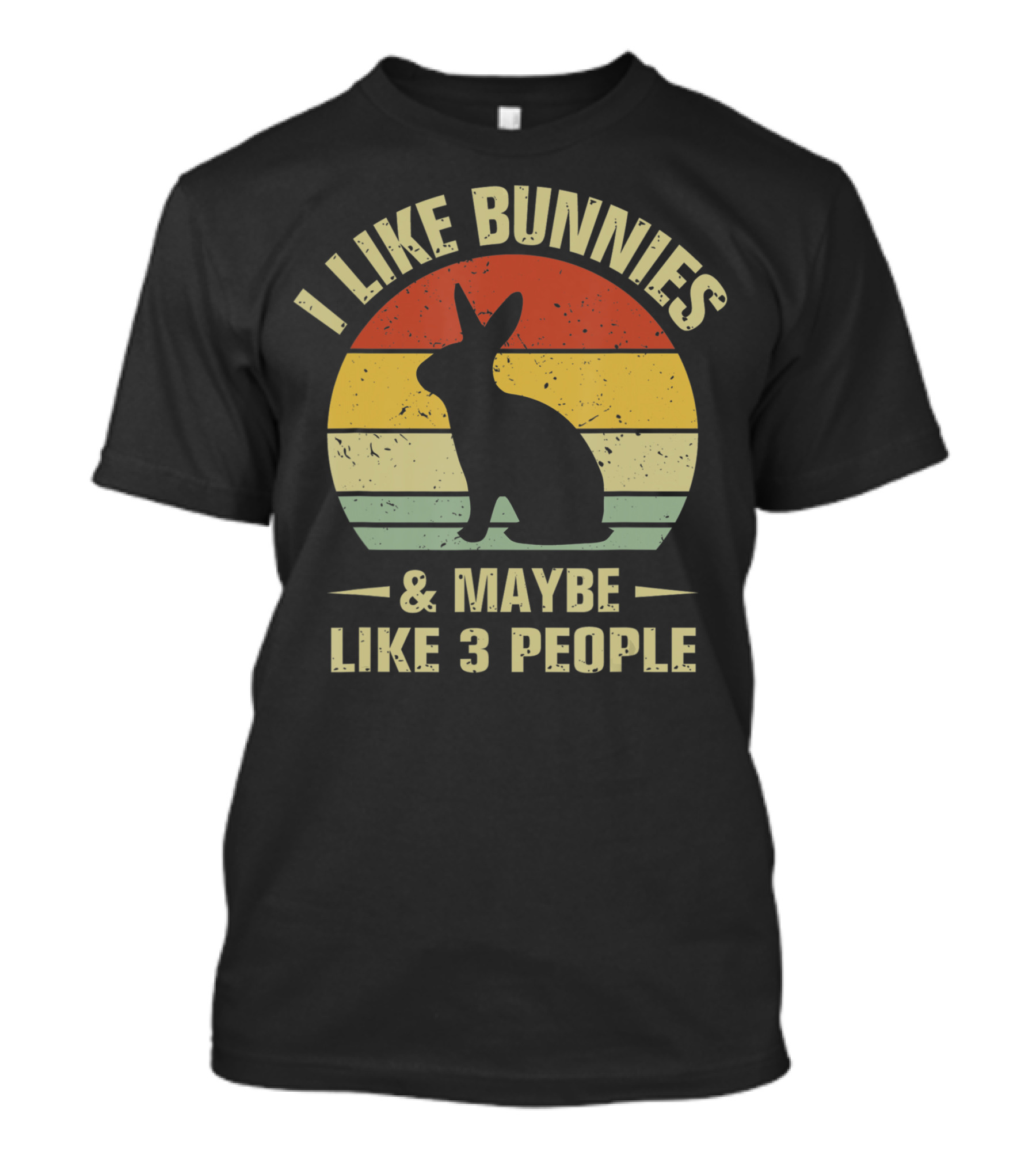 I Like Bunnies And Maybe Like 3 People Retro Bunny T-Shirt