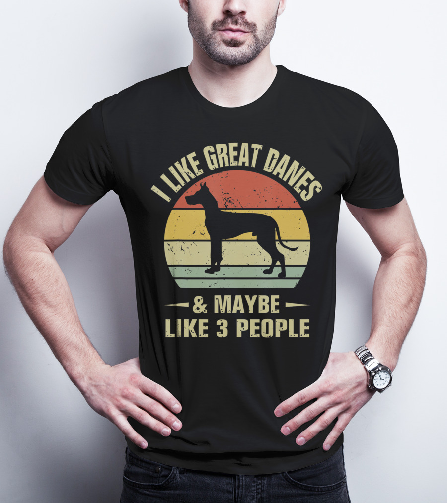 I Like Great Danes And Maybe Like 3 People Retro T-Shirt