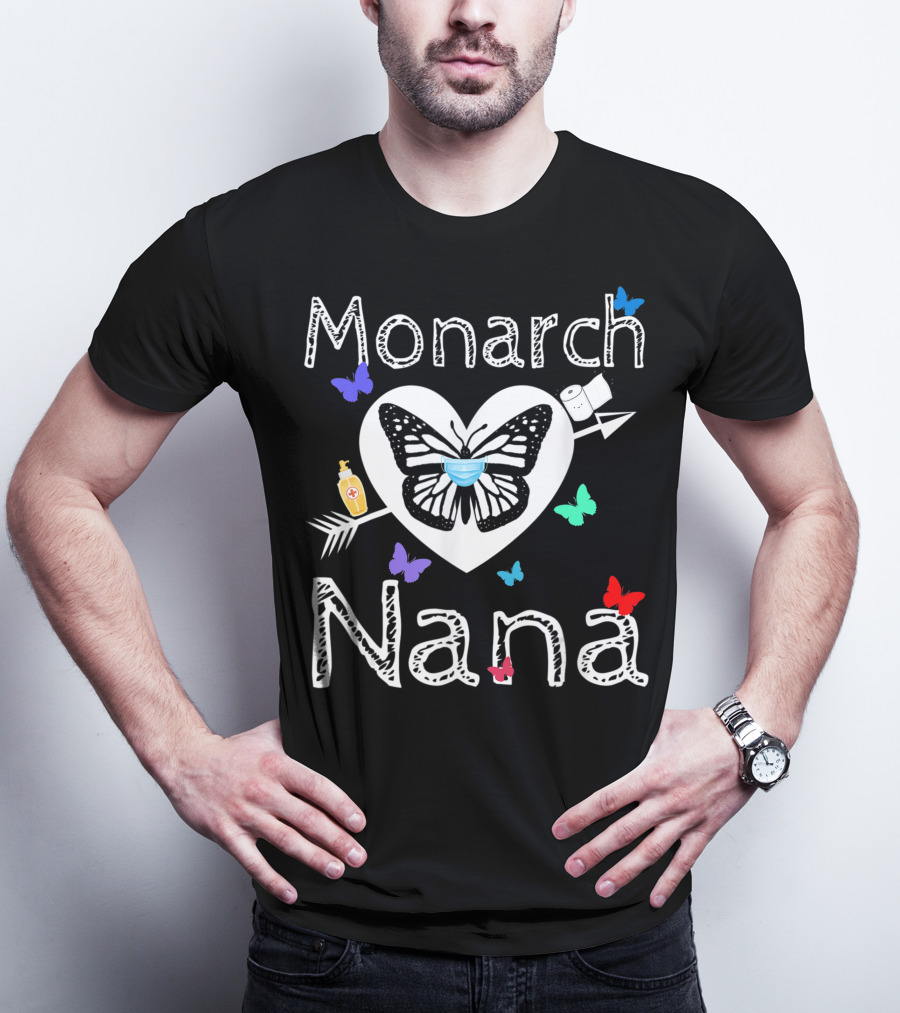 Monarch Nana Butterfly With Mask Toilet Paper And Hand Sanitizer T-Shirt