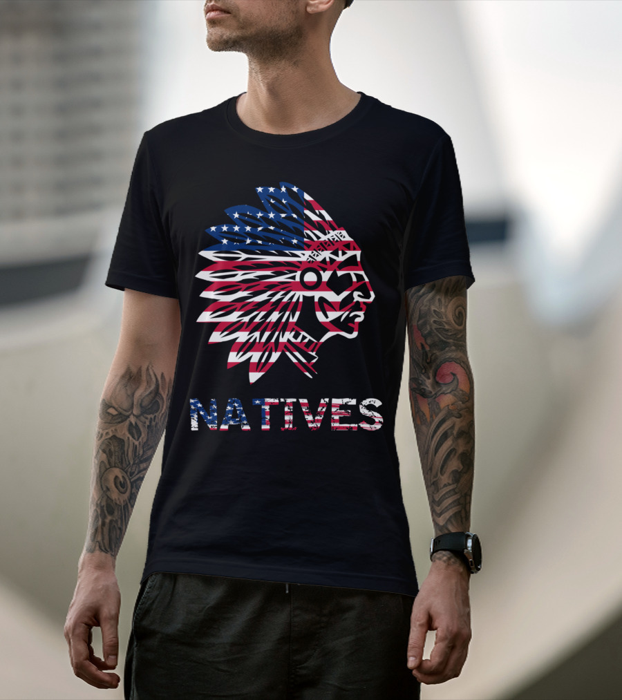 Native American Chief Natives USA Flag T-Shirt