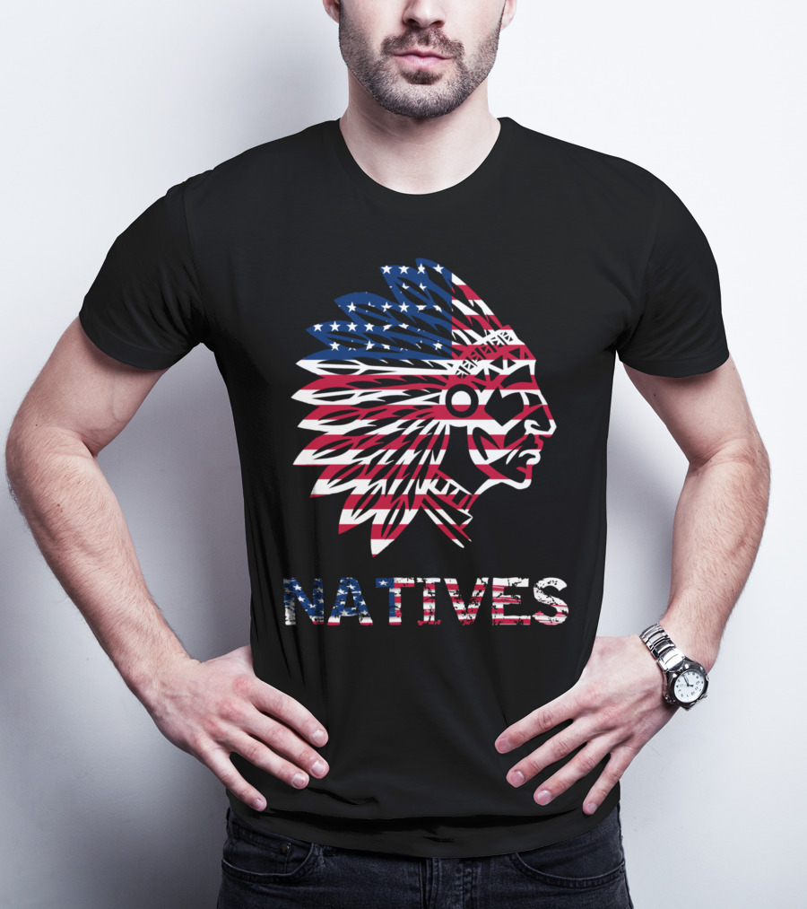 Native American Chief Natives USA Flag T-Shirt